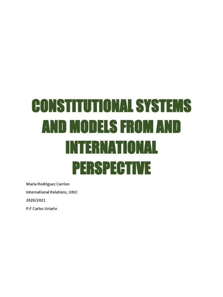 Constitutional Systems | PDF | House Of Commons Of The United Kingdom ...
