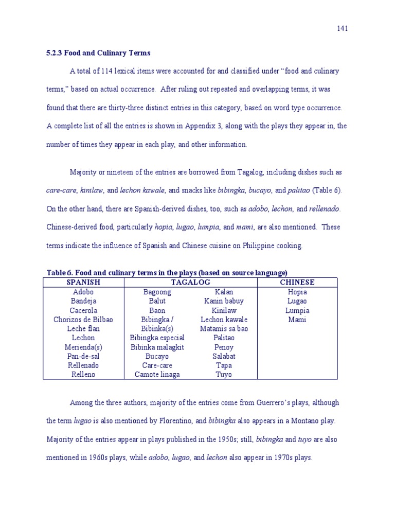 Thesis Analysis Food and Culinary PDF | PDF | Desserts | Food And Drink ...