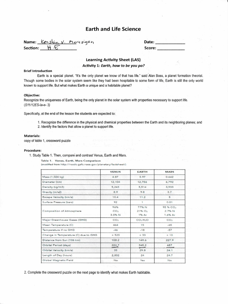 Earth and Life Science | PDF | Earth | Planets