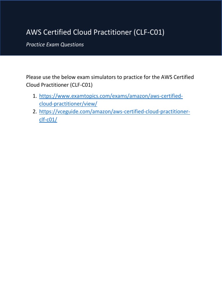 AWS CCP - Practice Exam Questions-1 | PDF