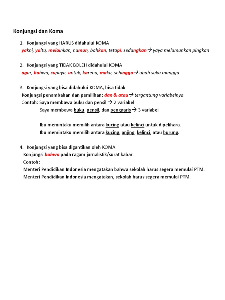 Konjungsi Dan Koma | PDF