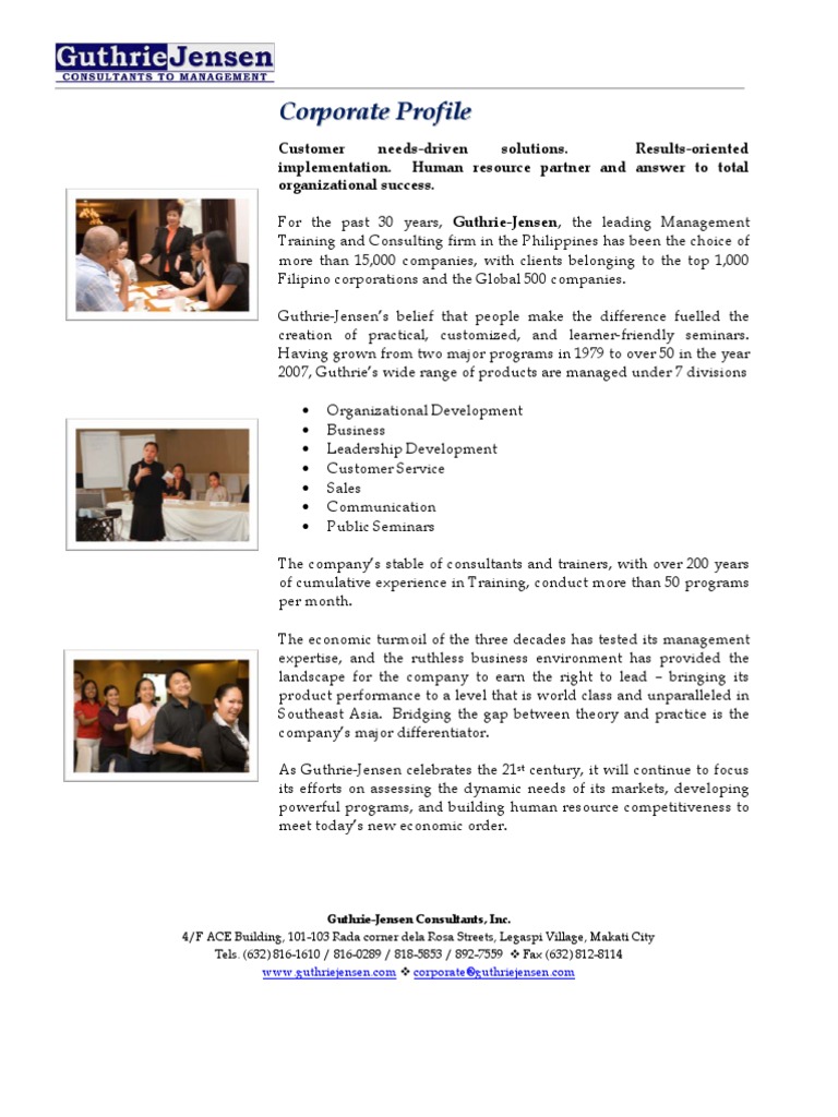 Guthrie-Jensen Consulting Overview | PDF | Entrepreneurship | Leadership