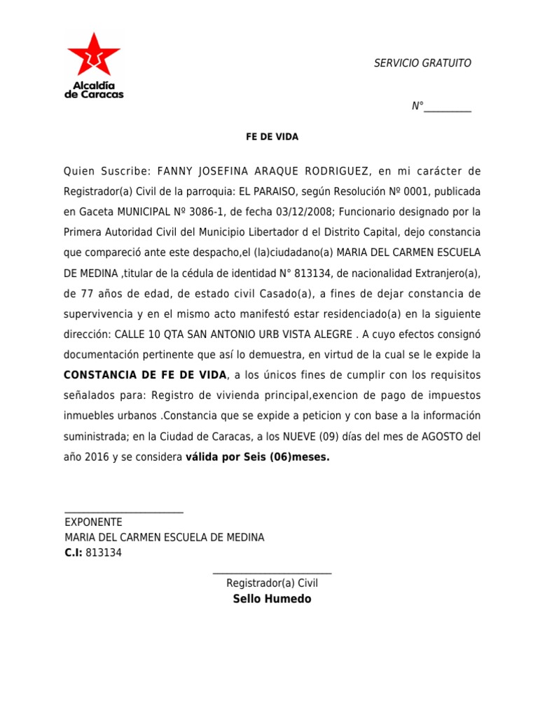 Constancia De Fe De Vida – Pedir Certificado De Fe De Vida – GXRAJM