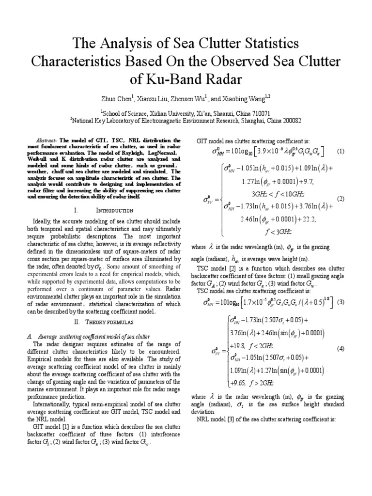 Analysis Sea Clutter Statistics | PDF | Radar