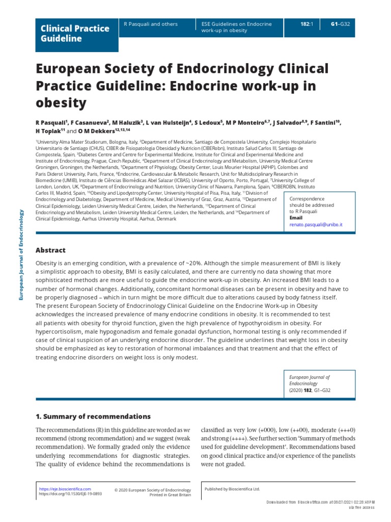 (1479683X - European Journal of Endocrinology) European Society of Endocrinology Clinical ...