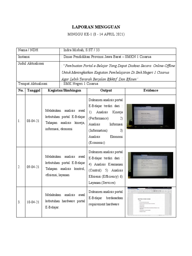 Contoh Laporan Latsar | PDF