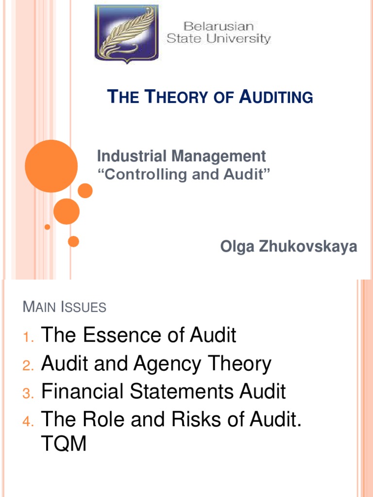 Theory of Auditing (Industry Audit and Controlling) | PDF | Audit ...