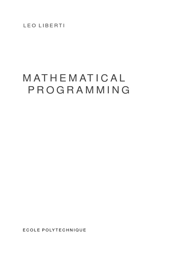 Math Prog | PDF | Linear Programming | Mathematical Optimization