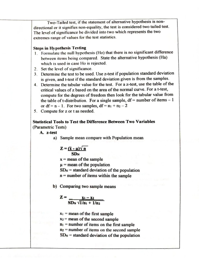 Statistics Notes | PDF