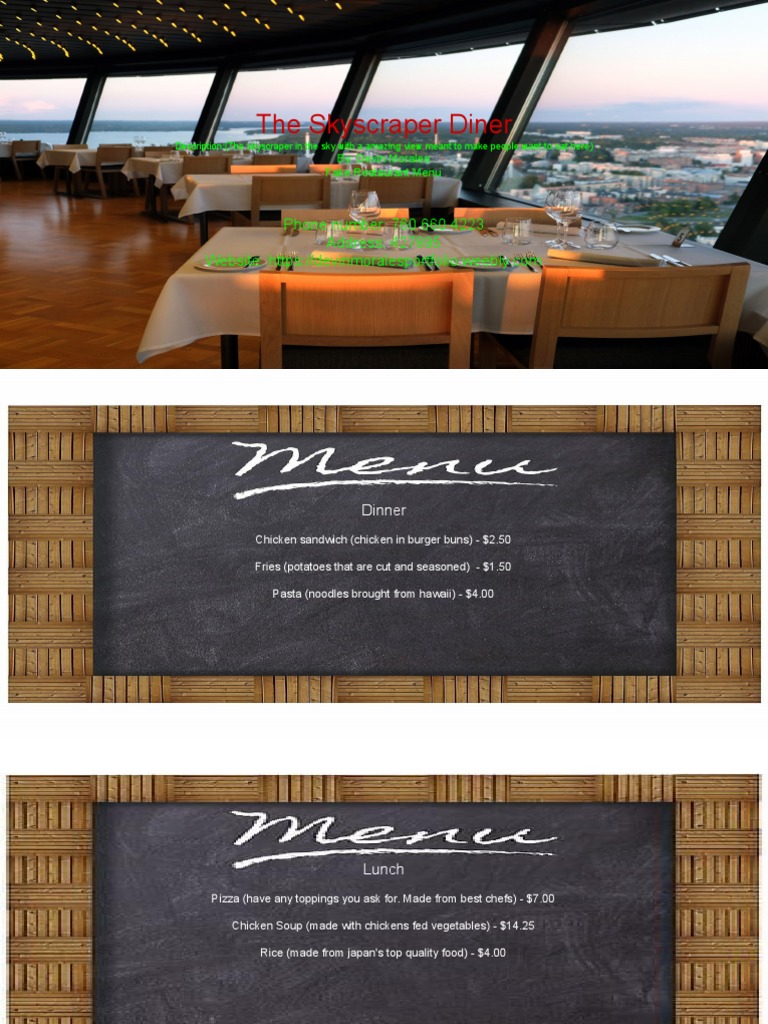 Devin Morales - Fake Restaurant Menu-2 | PDF