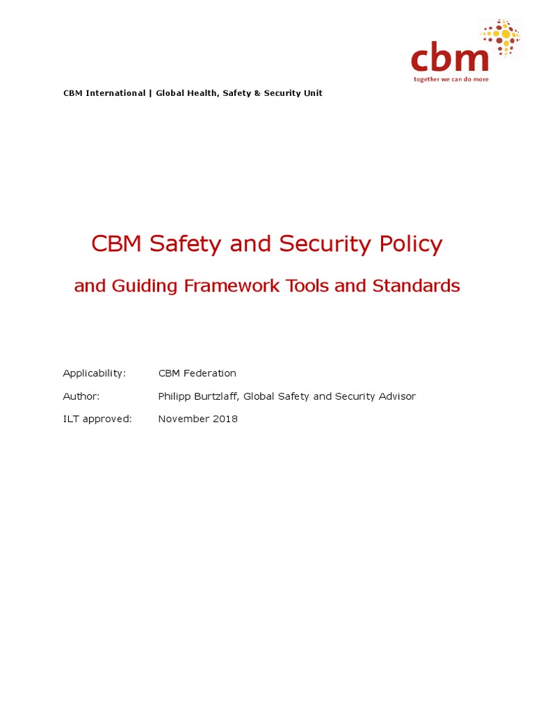 CBM Safety Security Policy Final | PDF | Risk | Safety