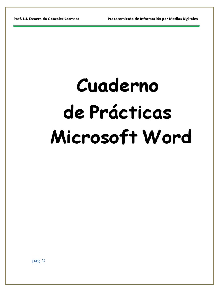 Cuadernillo de Practicas de Word | PDF | Microsoft Word | Microsoft Office