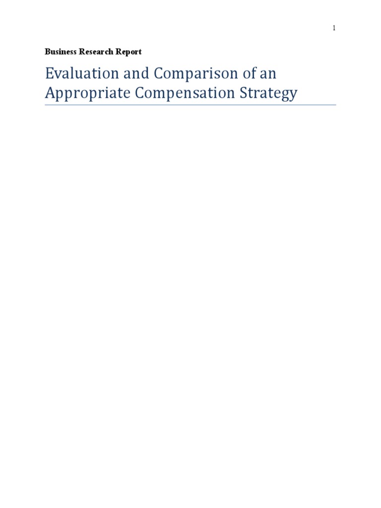 Evaluation and Comparison of An Appropriate Compensation Strategy | PDF ...