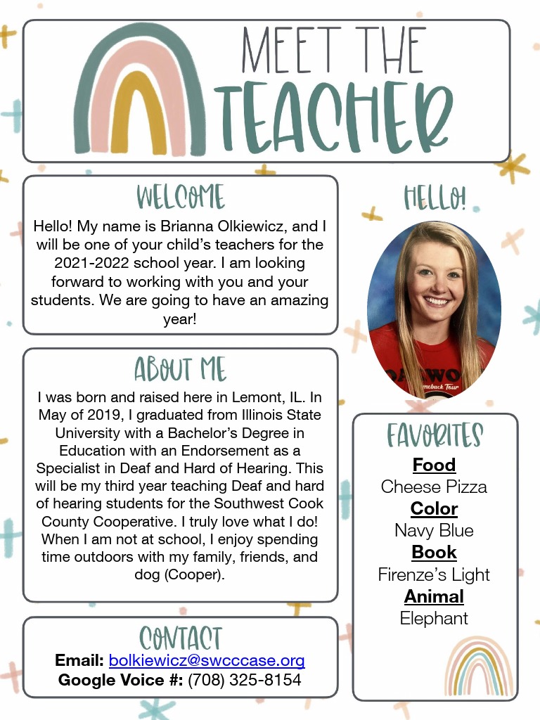 Meet The Teacher 2021-2022 | PDF
