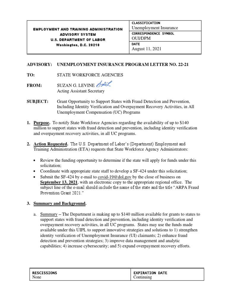 U.S. Labor Department Awards $140 in Grants | PDF | Unemployment ...
