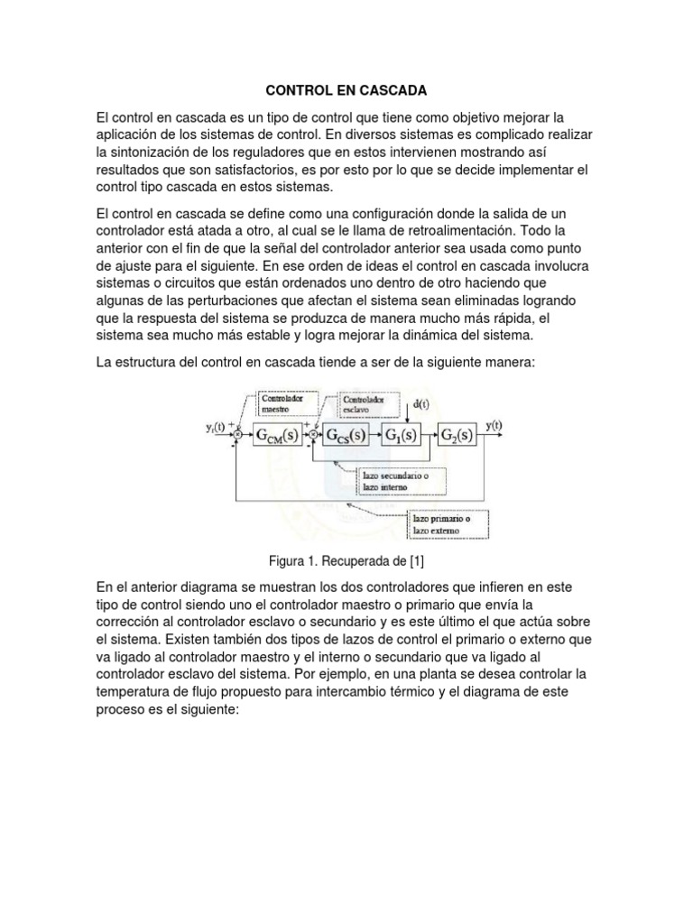 Control en Cascada | PDF | Realimentación | Sistema de control