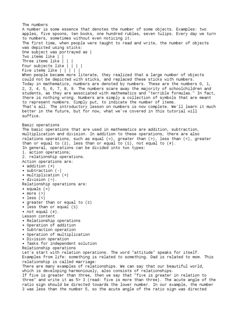 Math From Zero | PDF | Multiplication | Division (Mathematics)