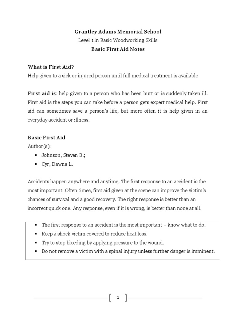 Basic First Aid Notes | Download Free PDF | Burn | First Aid