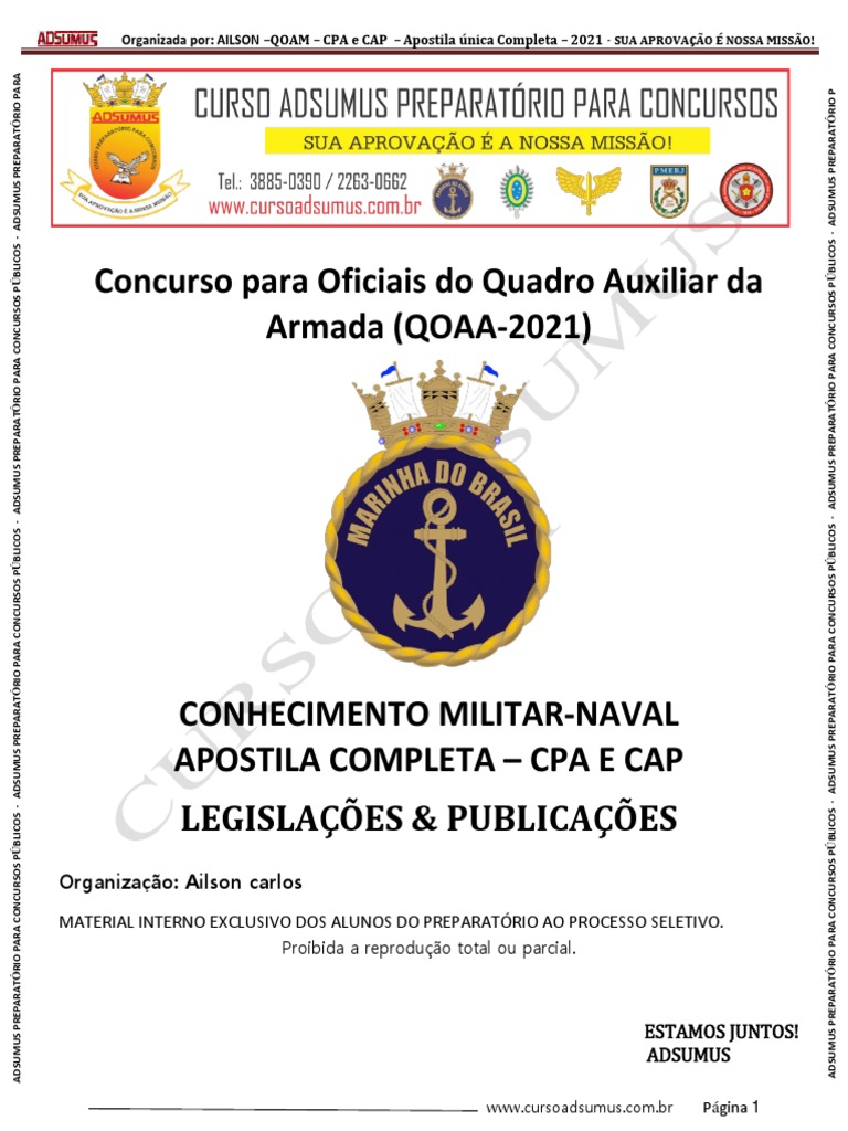 Apostila Única Completa Qoam CMN Cpa e Cap-2021 - 1ºmaio2021 | PDF ...