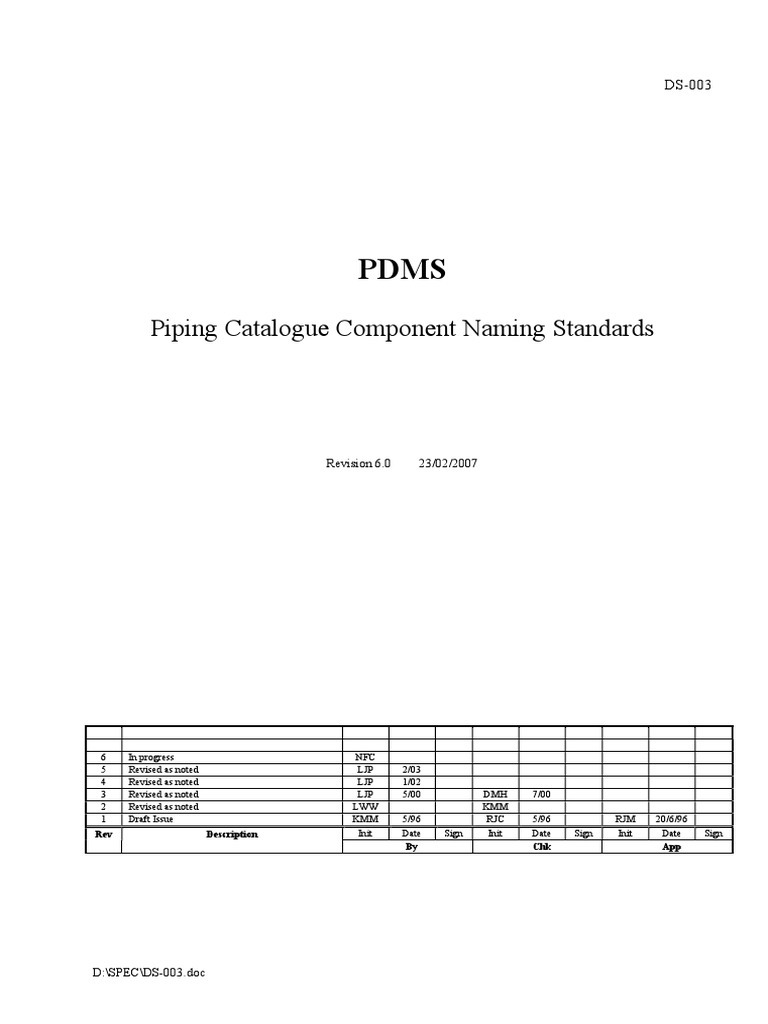 Piping Catalogue Component Naming Standard | PDF | Pipe (Fluid ...