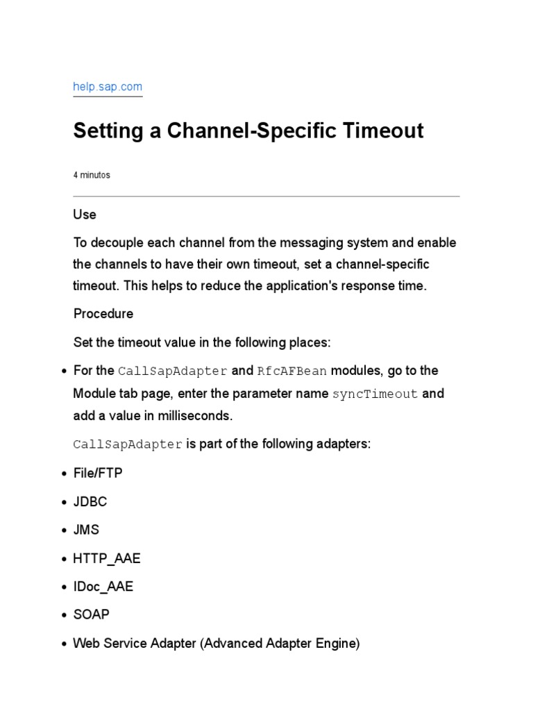 Setting A Channel-Specific Timeout | PDF | Computer Architecture ...