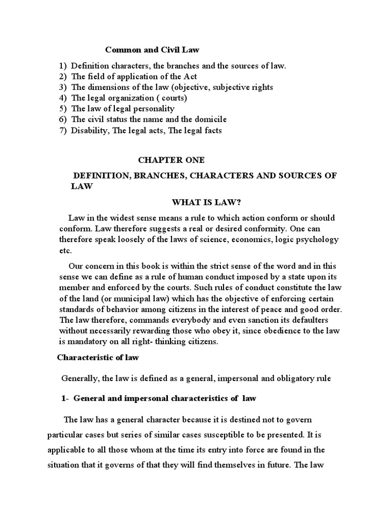 Common and Civil Law Notes | PDF | Equity (Law) | Precedent