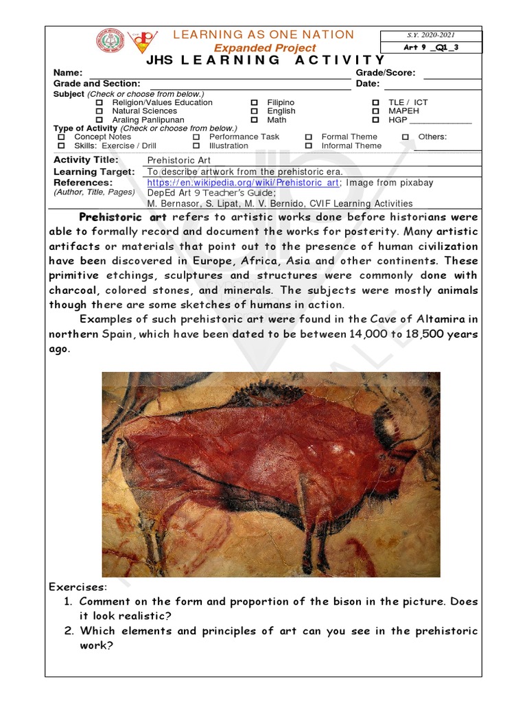 Art 9 Q1 3-PrehistoricArt | PDF