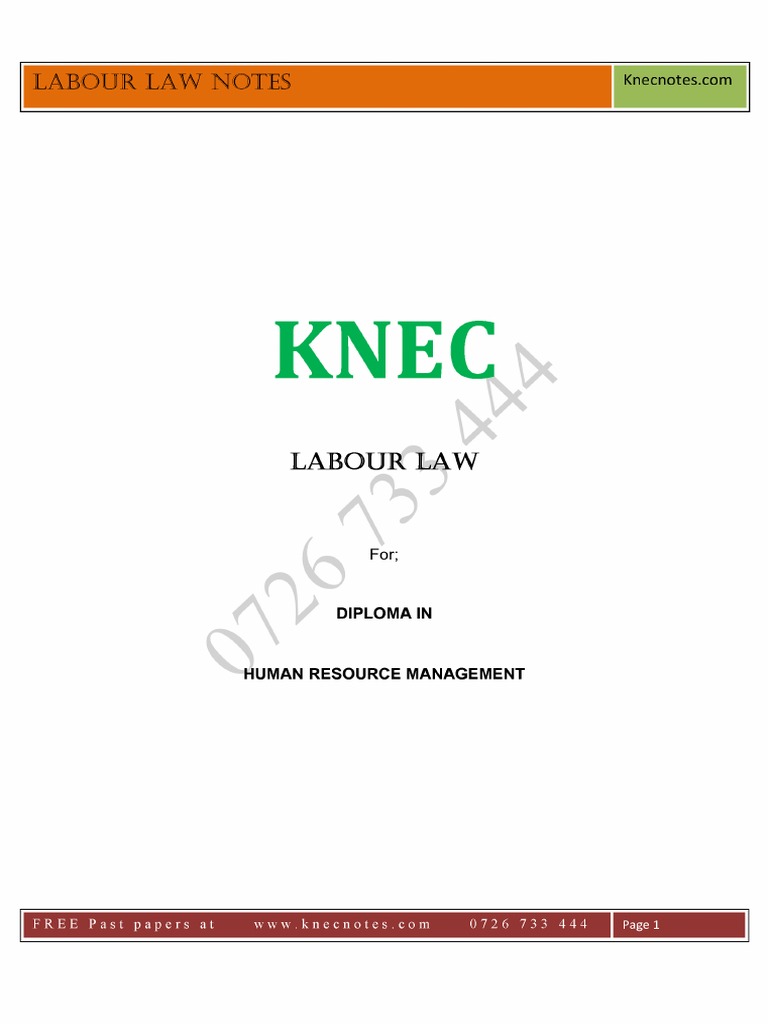 KNEC Labour Law Notes Compressed Q3zpie | PDF