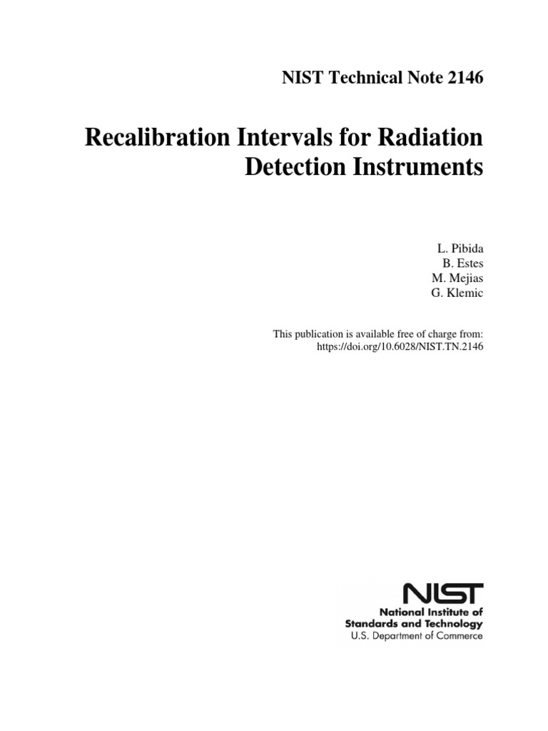 Radiation Recalibration Intervals | PDF | Calibration | Confidence Interval