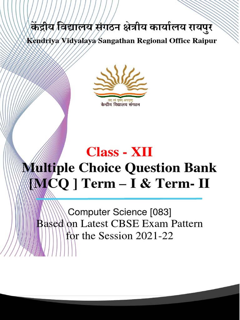 Multiple Choice Question Bank (MCQ) Term - I & Term-II: Class - XII | PDF | Parameter (Computer ...
