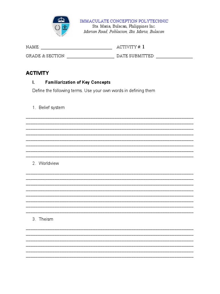 Key Concepts in Belief Systems and Worldviews | PDF | Philosophy Of ...
