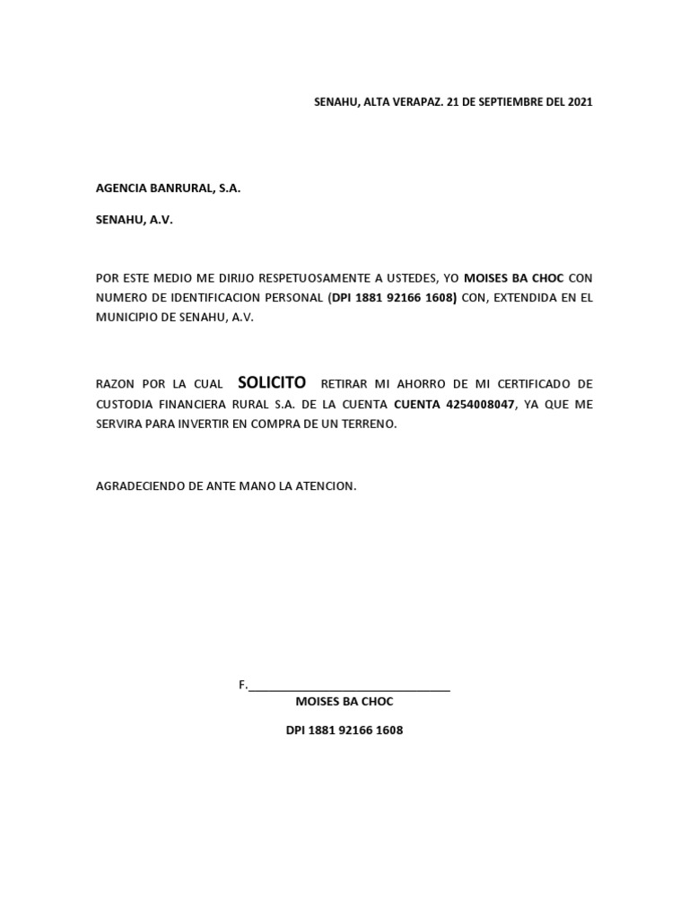 Banrural Devolucion Dinero | PDF | Finanzas y dinero | Derecho