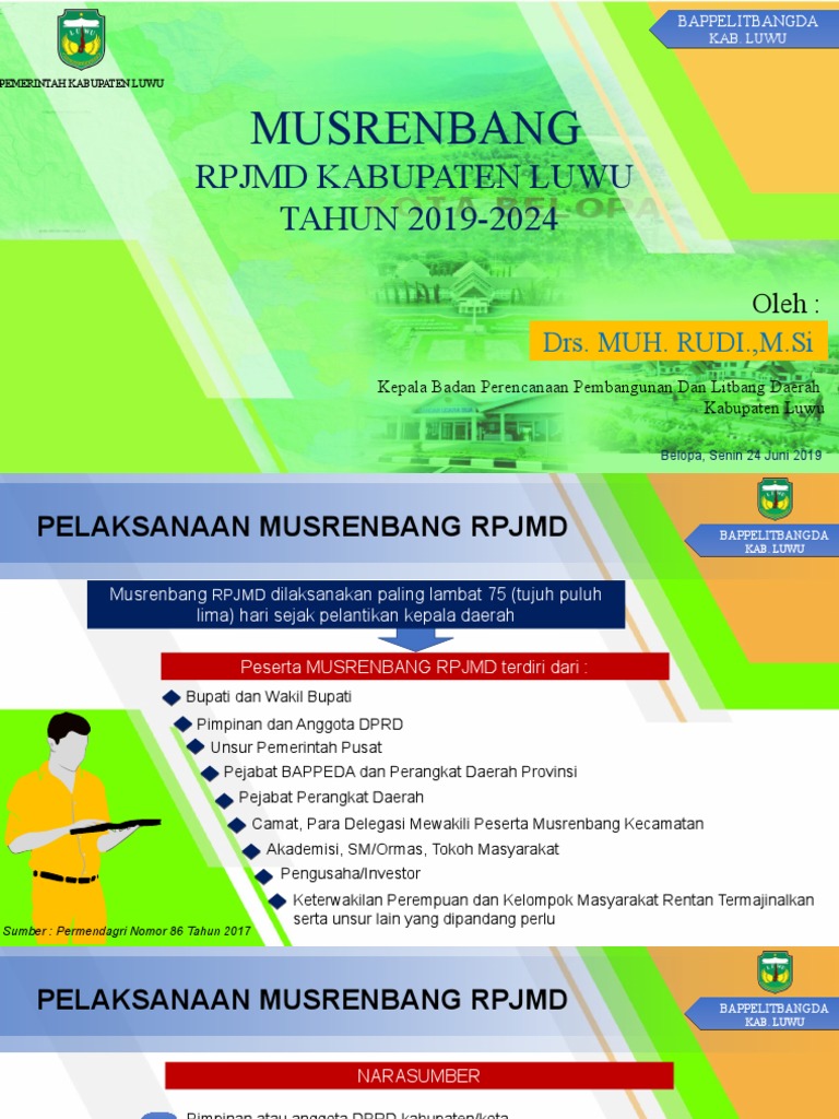 Bahan PPT Musrenbang RPJMD KABAN (Edit) | PDF