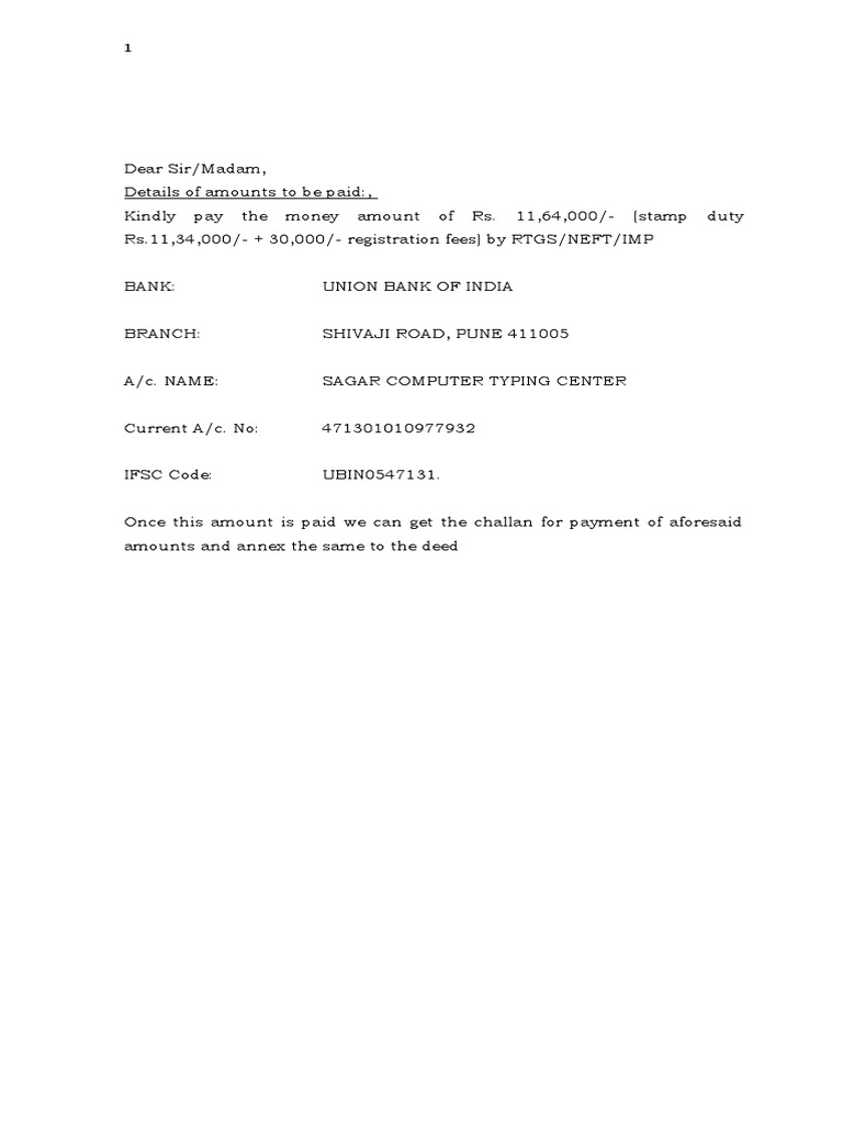 Stamp Duty Payment Details of RTGS Etc.-Vikram Sheth | PDF