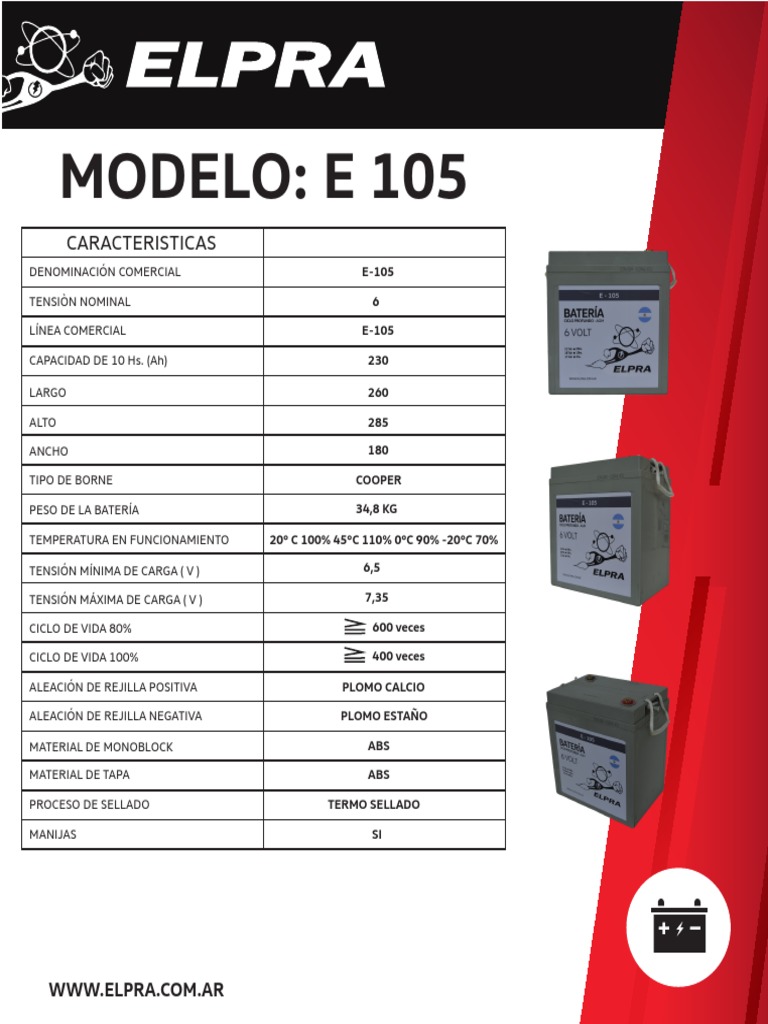 ELPRA E-105 - Hoja de Datos | PDF