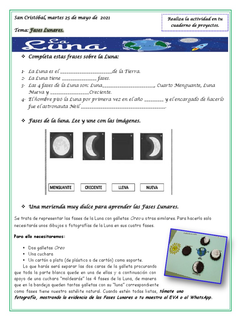 Fases de la Luna con Galletas Oreo | PDF