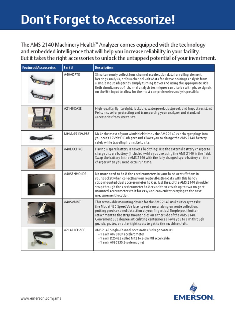 Product Data Sheet Accessory Items Available For Ams 2140 Ams en 39682 ...