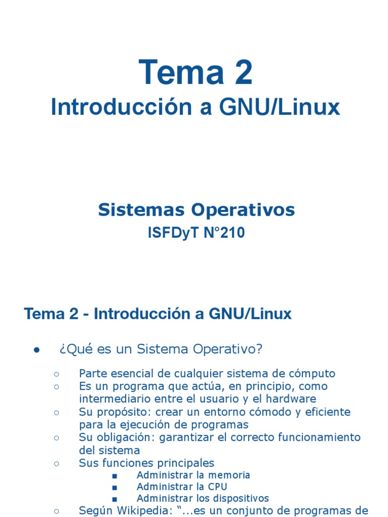 Clase 2 - Introduccion A Linux | PDF | Software libre | Sistema operativo Clase 2 - Introduccion A Linux | PDF | Software libre | Sistema operativo