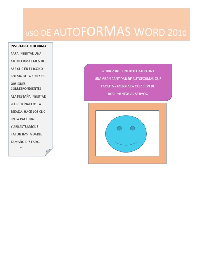 Autoformas en Word 2010: Guía Rápida | PDF