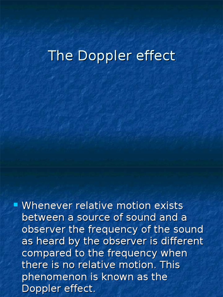The Doppler Effect | PDF | Doppler Effect | Sound