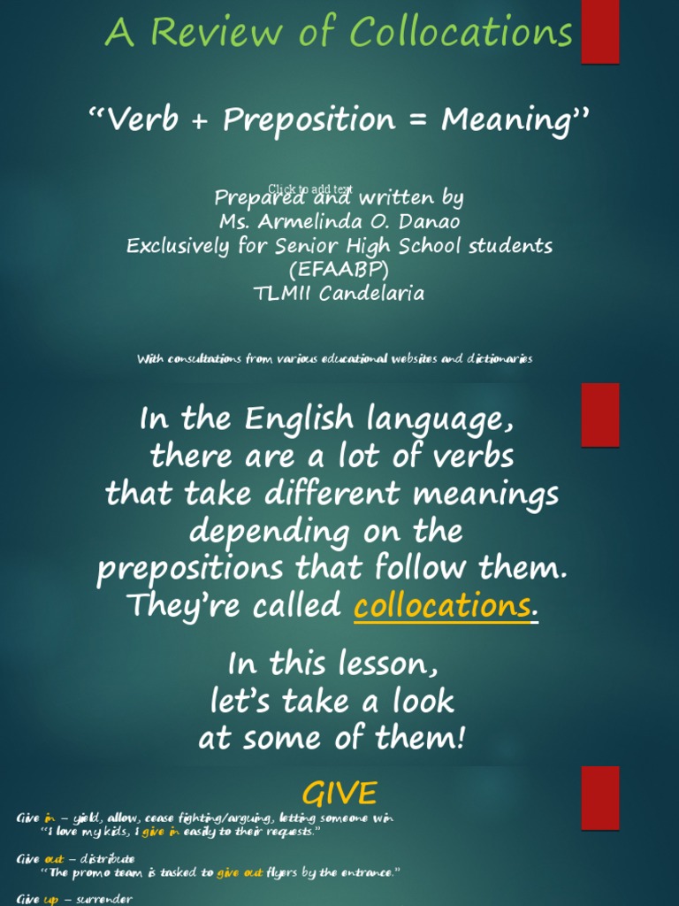 Verb Preposition Collocations | PDF