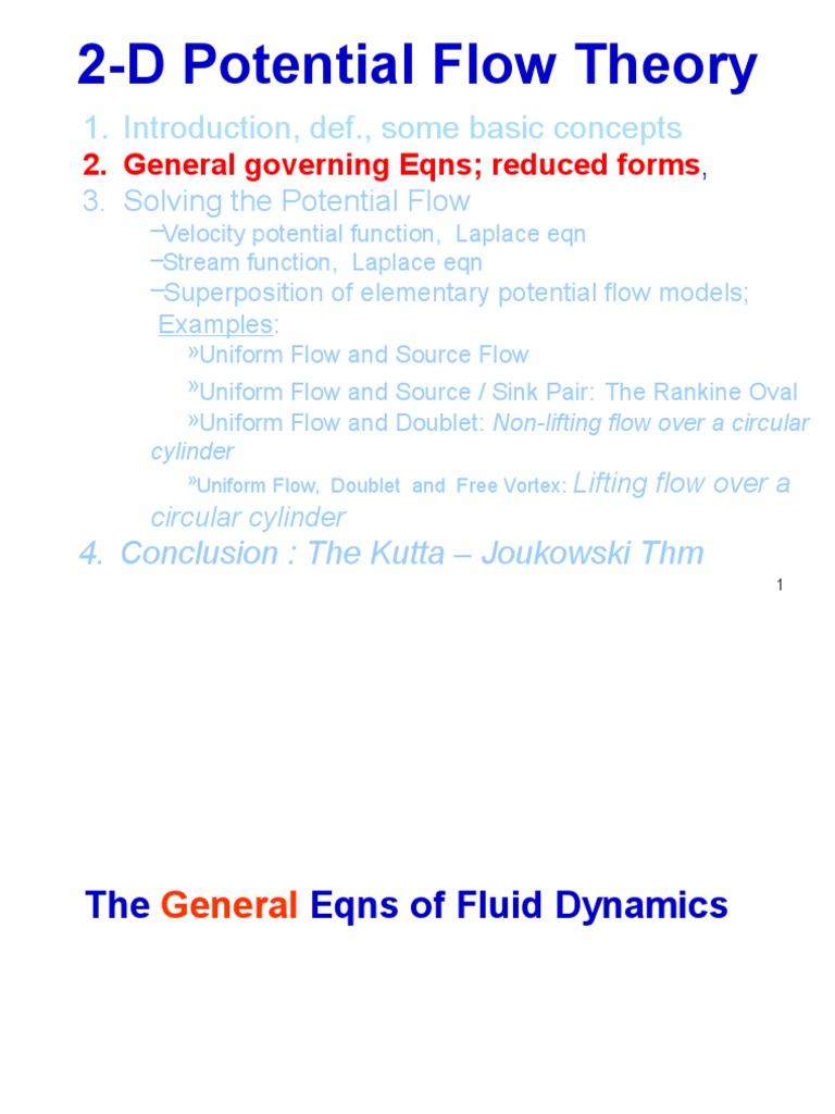 2.governing Eqns of Potential Flow | PDF | Fluid Dynamics | Momentum