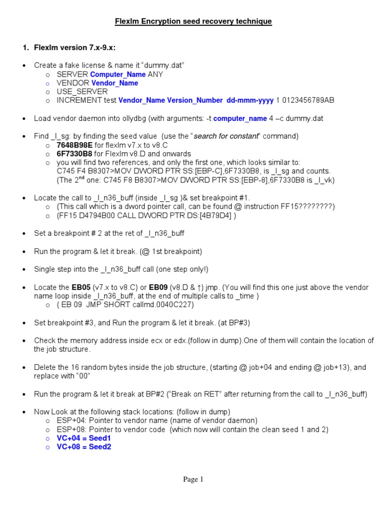Flexlm 7.x-11.4 Seed Extraction | Download Free PDF | Pointer (Computer ...