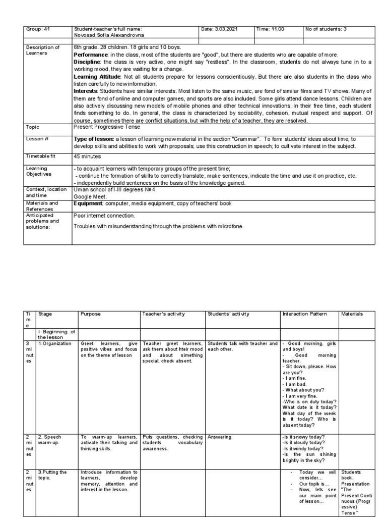Lesson Plan Template - Landscape | PDF | Learning | Teachers