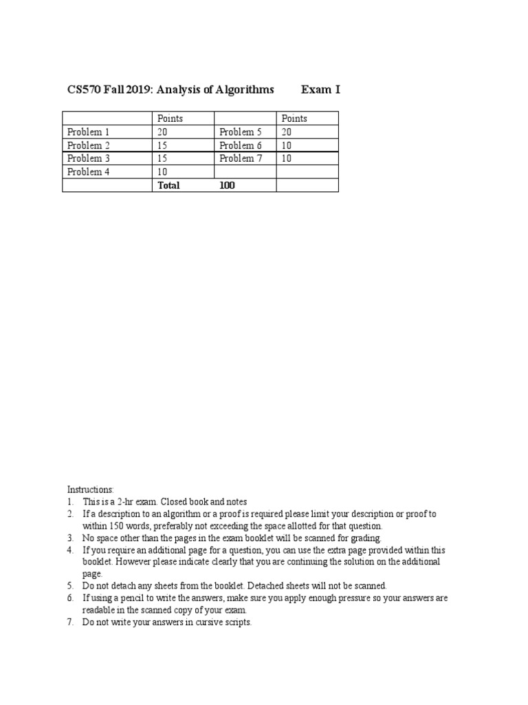 CS70 Midterm Exam 1 Fall 2019 | PDF | Algorithms And Data Structures | Teaching Mathematics