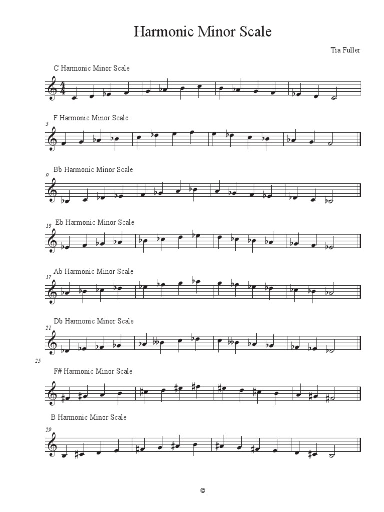Harmonic Minor - Score | PDF | Musical Scales | Pitch (Music)
