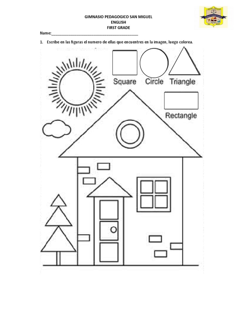 Actividad de Figuras Geometricas en Ingles | PDF