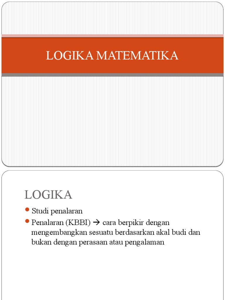 Logika Matematika & Proposisi | PDF