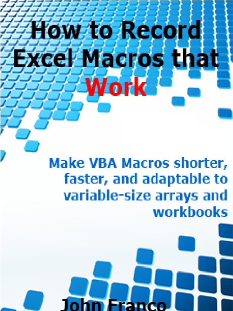 Record Excel Macros That Work | PDF