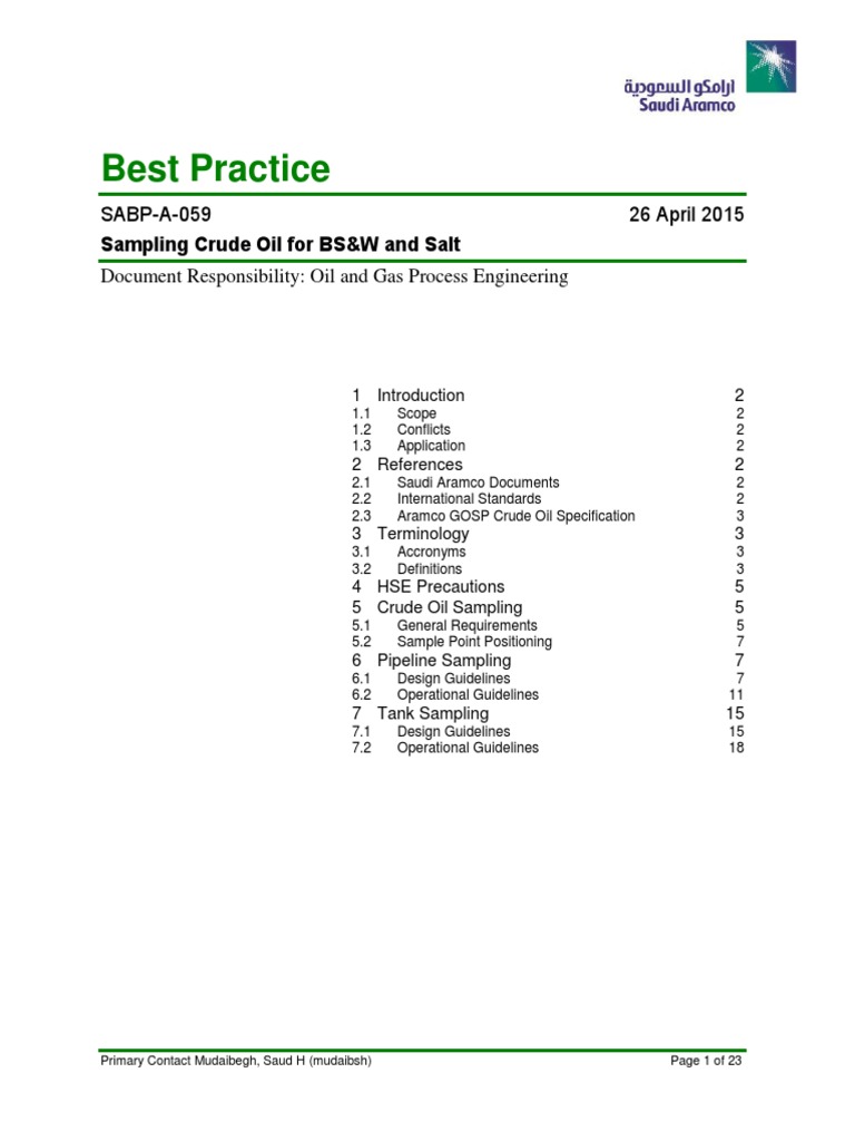 Best Practice: SABP-A-059 26 April 2015 | Download Free PDF | Petroleum ...